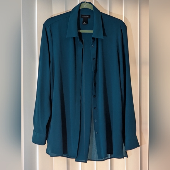 Investments | Tops | A32 Investments Teal Buttonup Blouse | Poshmark